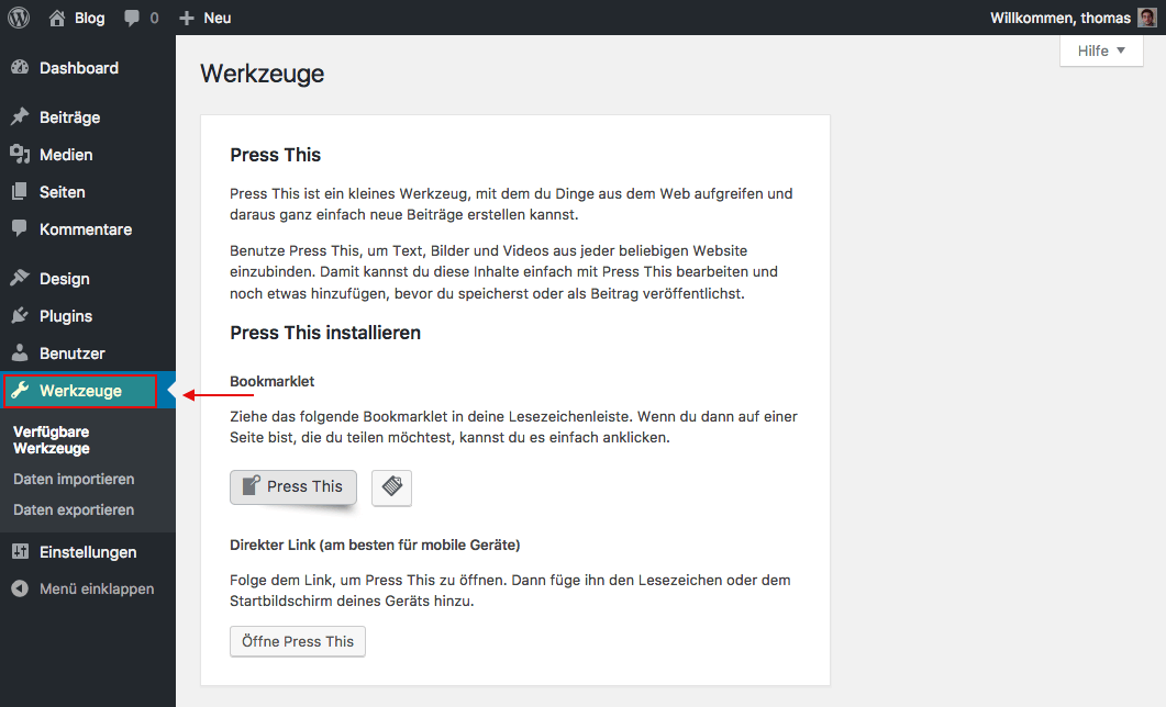 WordPress Anleitung Teil 2: Der WordPress Admin Bereich
